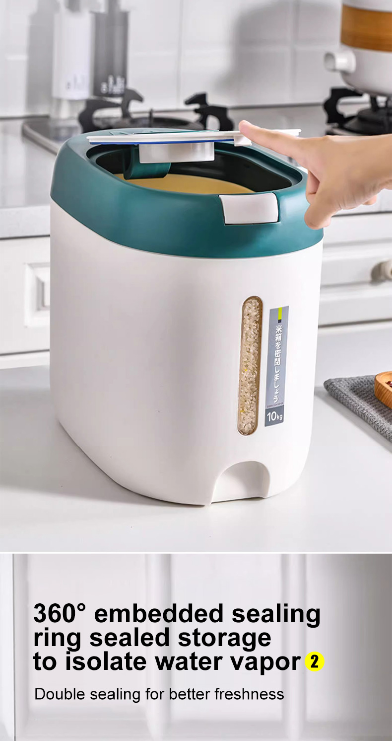 Rice Dispenser Rice Storage Box Storage Container With Measuring Cup ...