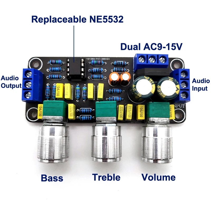 HIFI NE5532 Tone Treble Bass Preamplifier Board Audio Amprifier ...