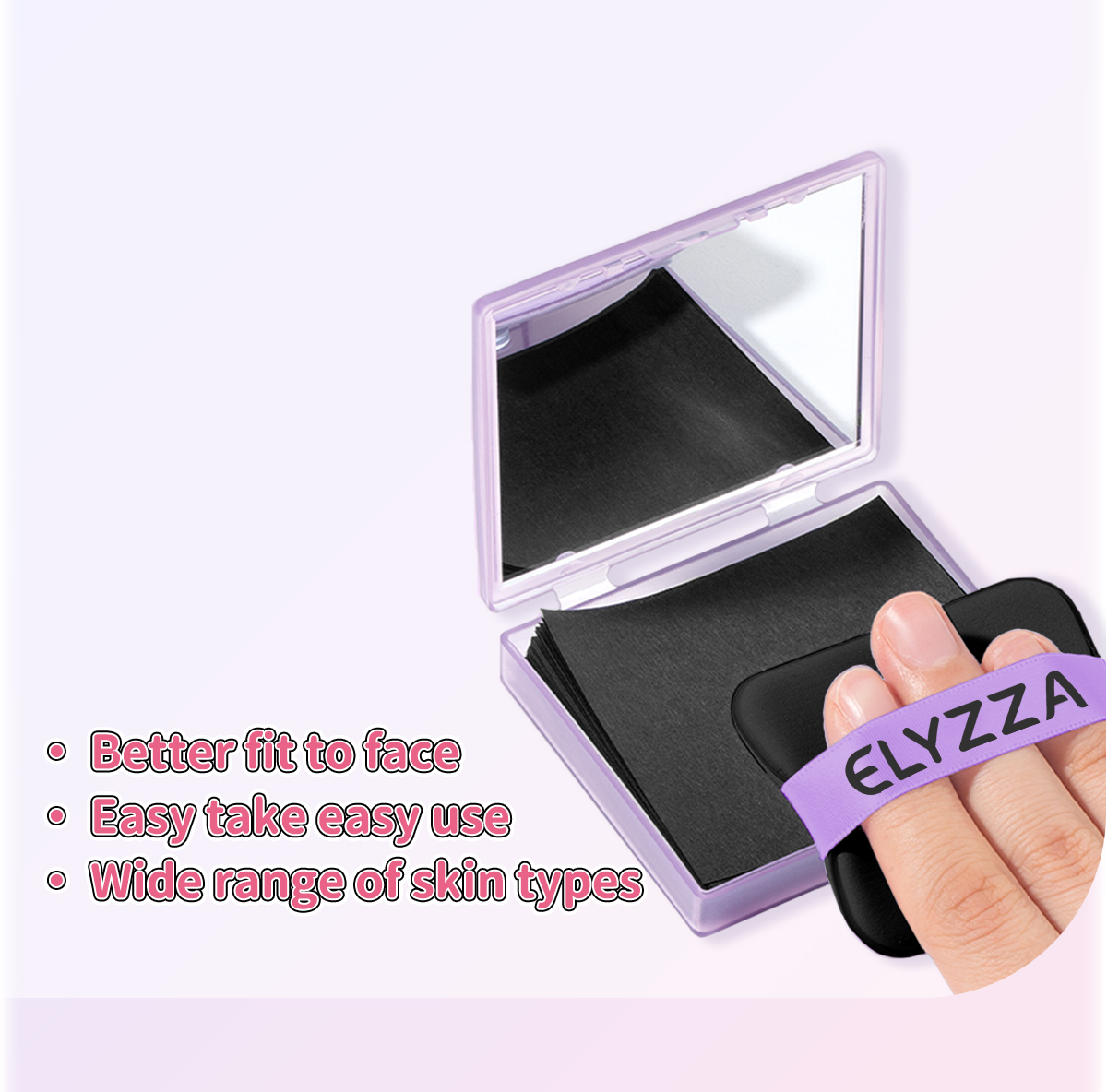 Elyzza Oil Absorbing Sheets With Small Mirror Powder Puff Replacement ...