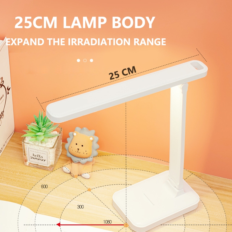 LED Desk Lamp USB Study Lamp Stepless Dimming Table Lamp Rechargeable ...