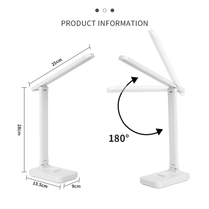 LED Desk Lamp USB Study Lamp Stepless Dimming Table Lamp Rechargeable ...
