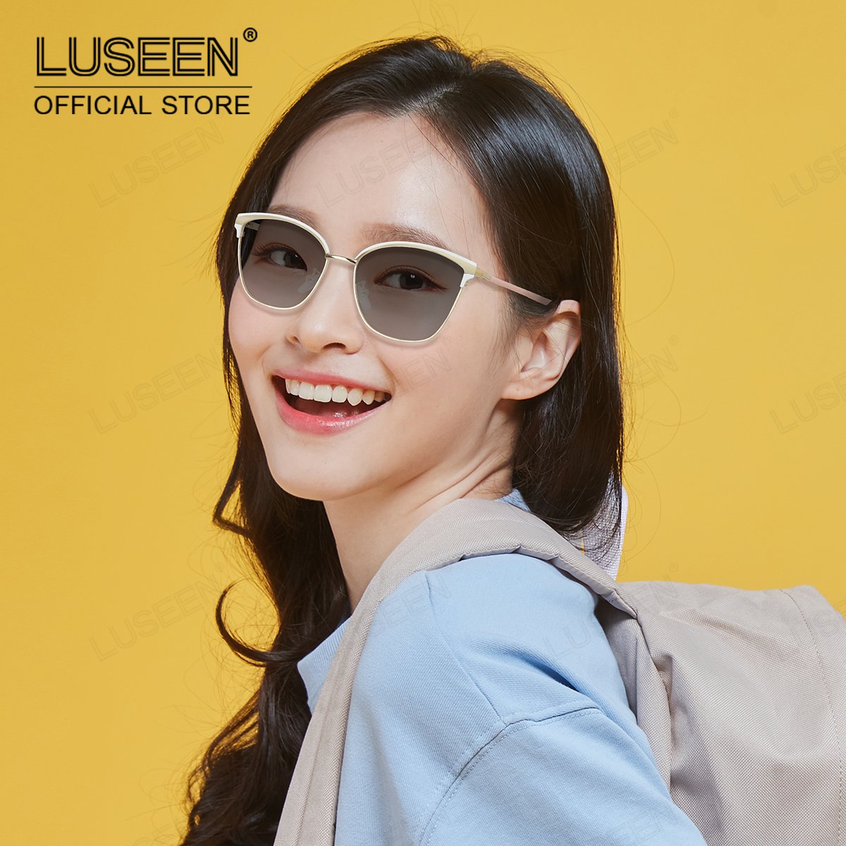 LUSEEN Photocromic Eyeglasses Anti Radiation For Women Men BrowlineCat ...
