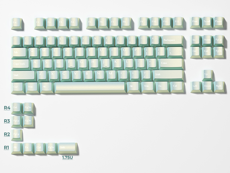 XVX Colorful pearl keycaps Cherry Profile Side-Print Dye-sub PBT Keycap ...