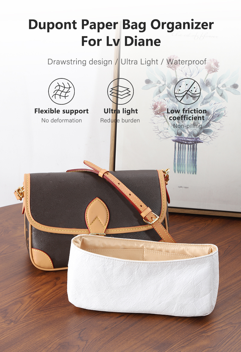 CRAZYSMITH Dupont Paper Bag Organizer Fits For LV Diane Waterproof ...