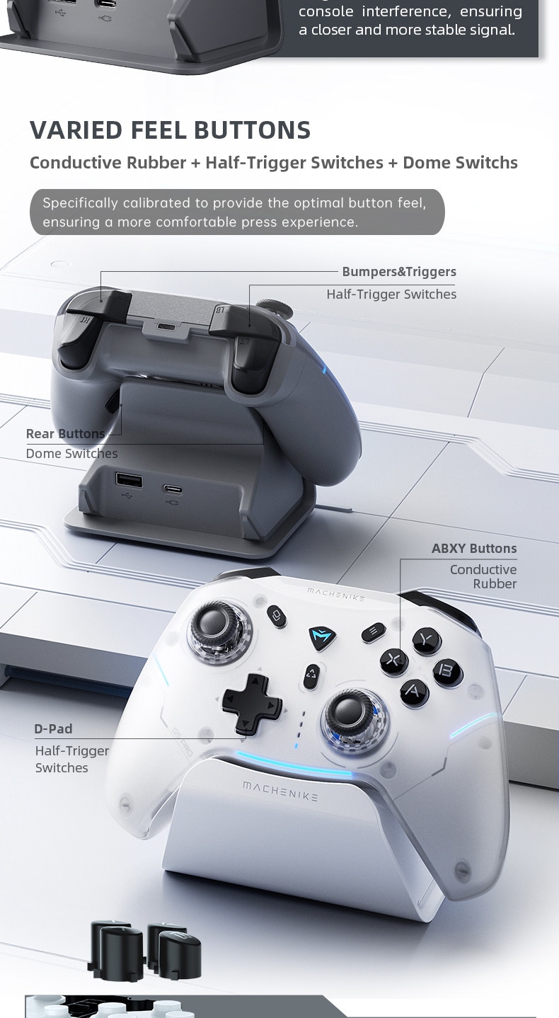 Machenike G5 Pro Series Wireless Gamepad Controller, Hall Linear ...