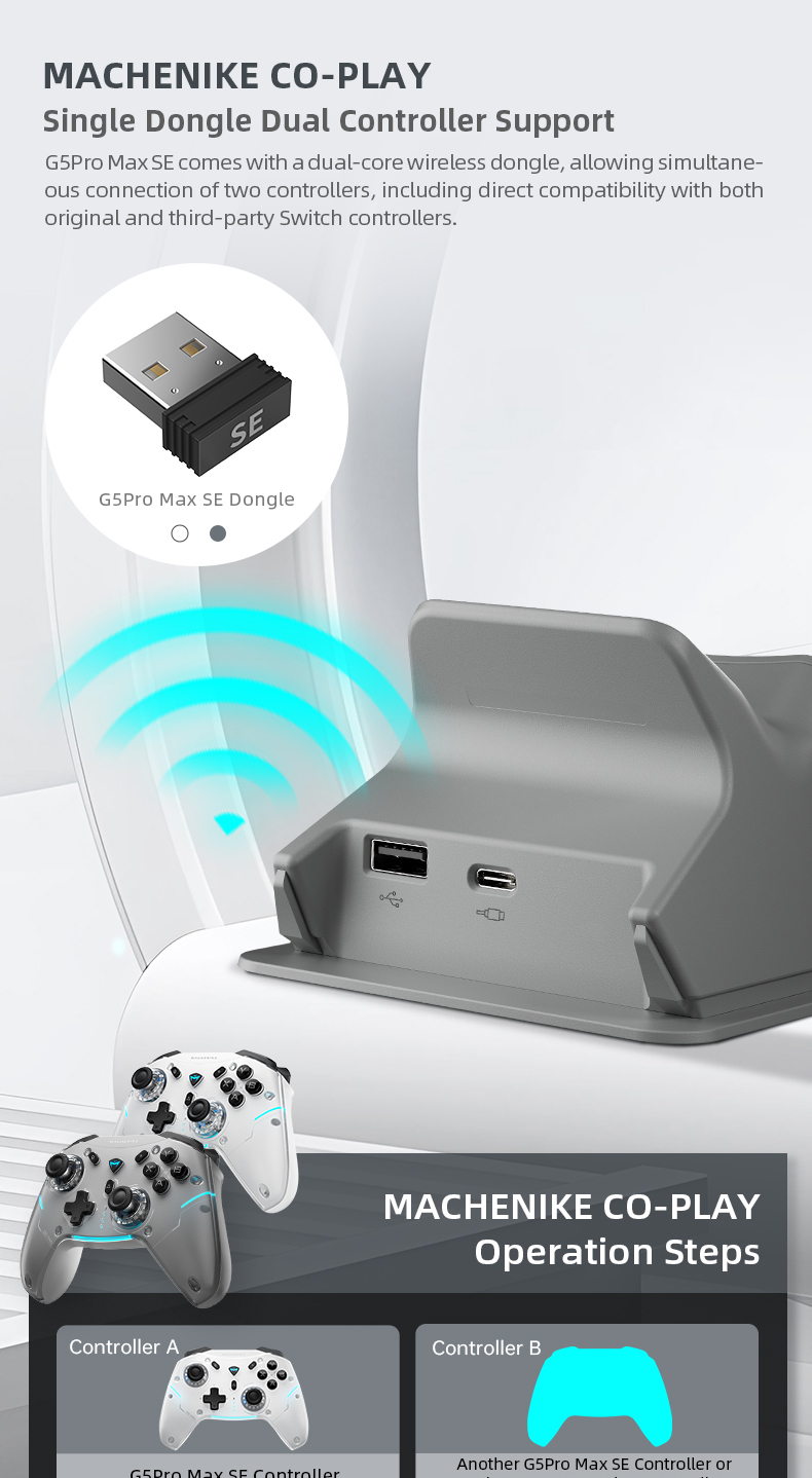 Machenike G5 Pro Series Wireless Gamepad Controller, Hall Linear ...