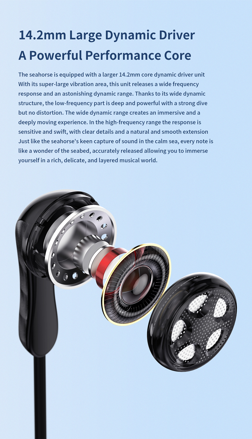 (July Flash Sale) TRN Seahorse Earphones 14.2mm Dynamic Unit HiFi Bass ...