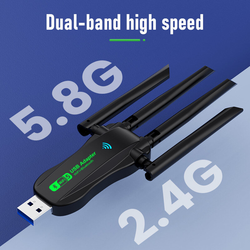 (Local Stock) 1300Mbps Bluetooth5.0 WiFi Adapter Dual Band 2.4G/5Ghz Wi ...