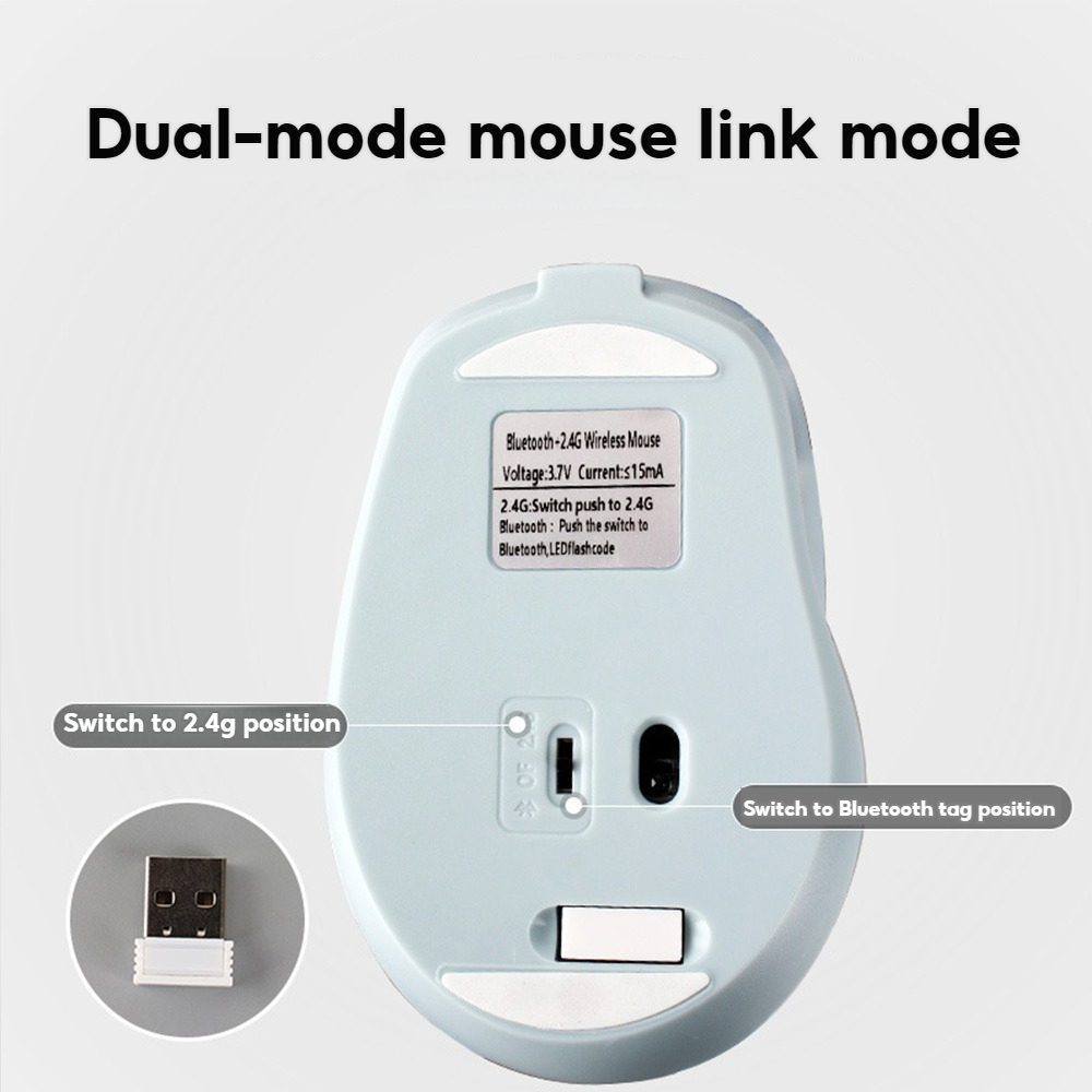 Dual Mode Bluetooth 2.4G Wireless Mouse Wireless Silent Type-C Fast ...