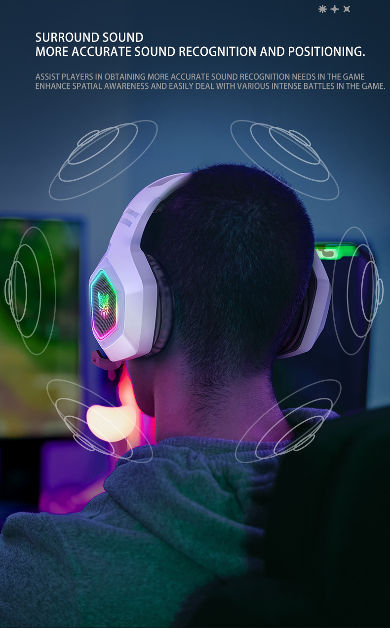 ONIKUMA B100 Wearable Wireless Gaming Headset with Flexible Mic Dynamic ...