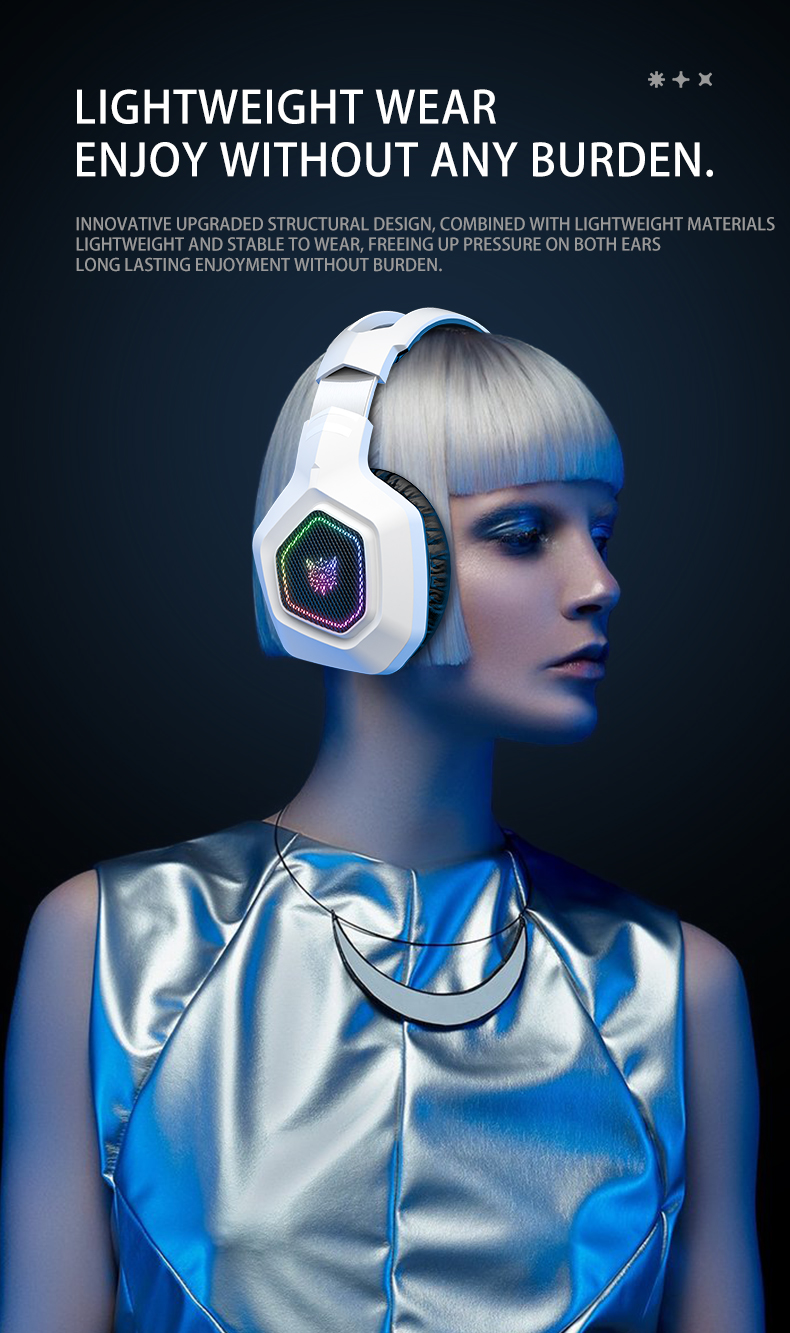 ONIKUMA B100 Wearable Wireless Gaming Headset with Flexible Mic Dynamic ...