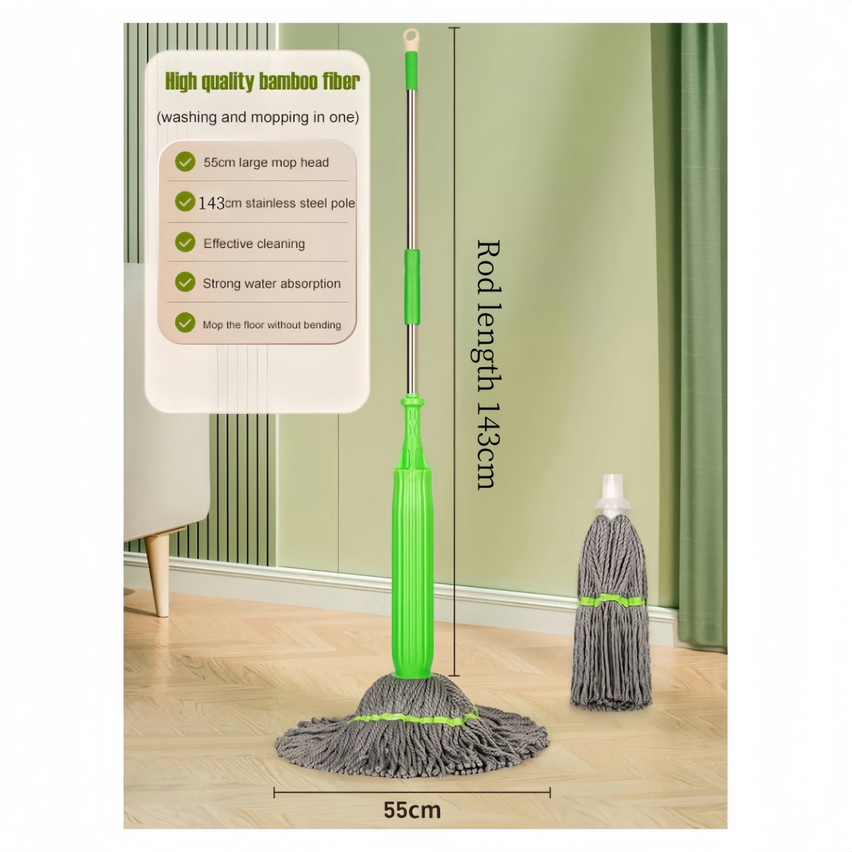 【Hand Wash Free】Multi Function Microfiber Mop/floor mop with squeezer ...