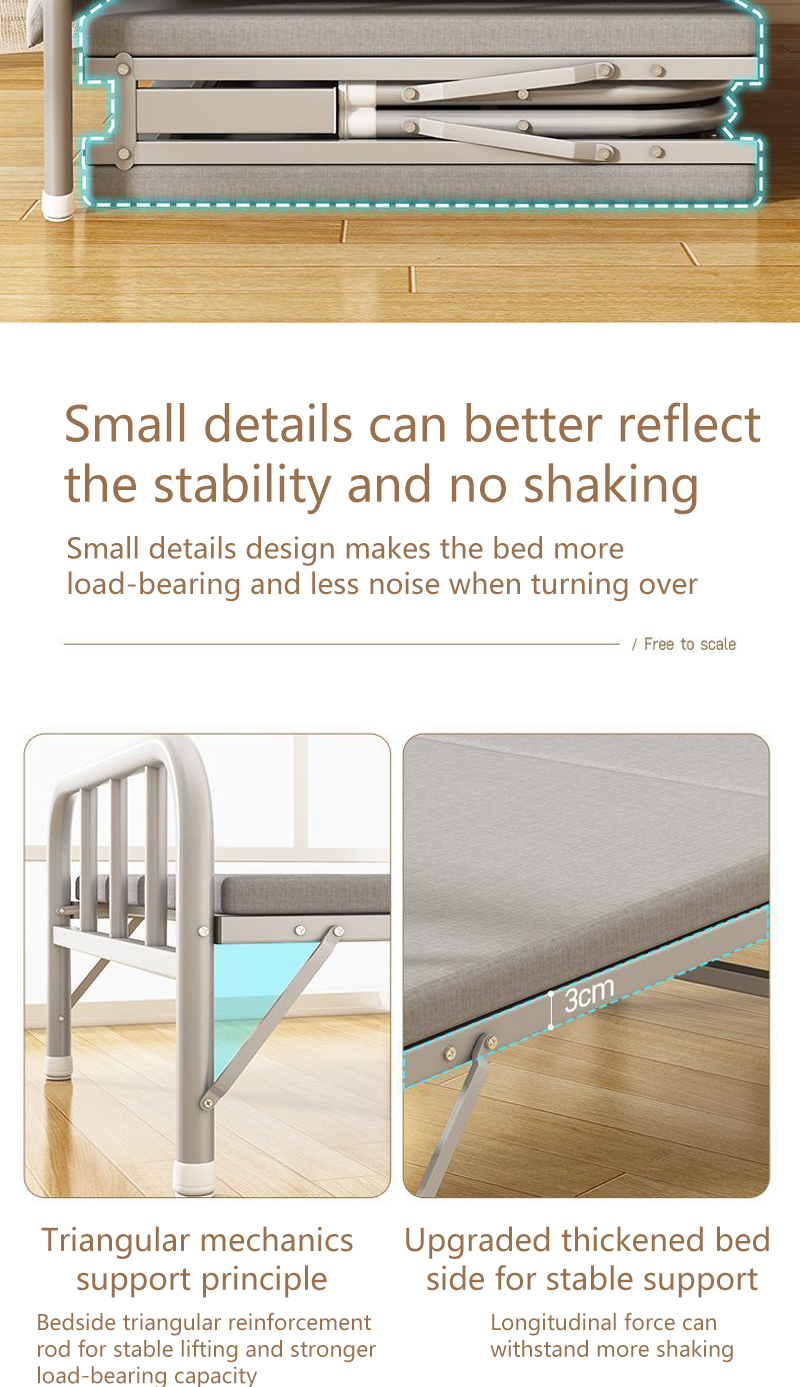 Metal Folding Bed 80/90/100CM Foldable Bed Frame Foam Bed Double/Single Bed | Shopee Philippines