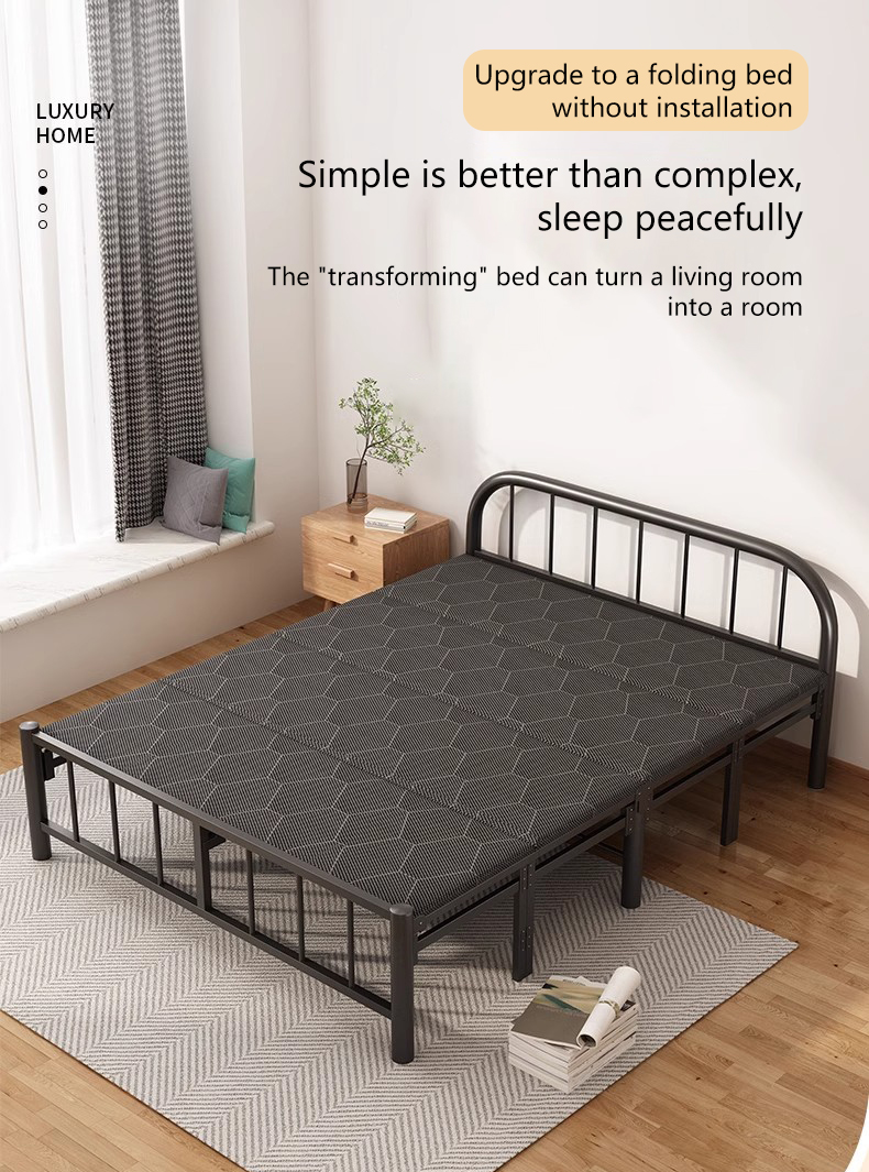 【Higher Quality】Metal Folding Bed Foldable Bed 90/100/120CM Frame Foam ...