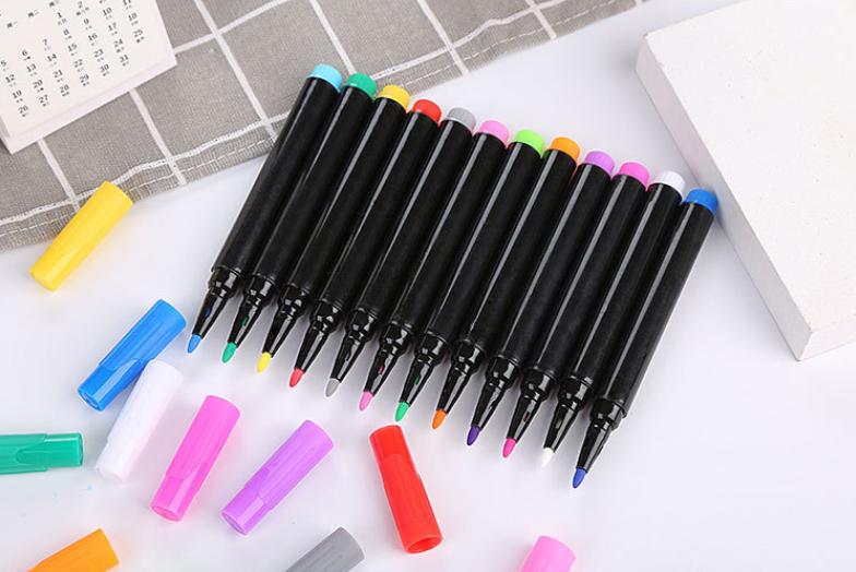 Liquid Erasable Chalk Markers Pens - 12 Colors Washable & Wet Erase ...