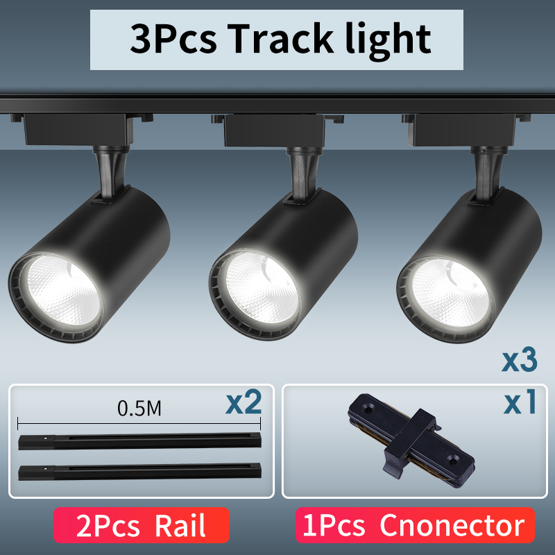 Led Track Light Cob Tricolor Ceiling Lamp Spots Lighting For Living ...