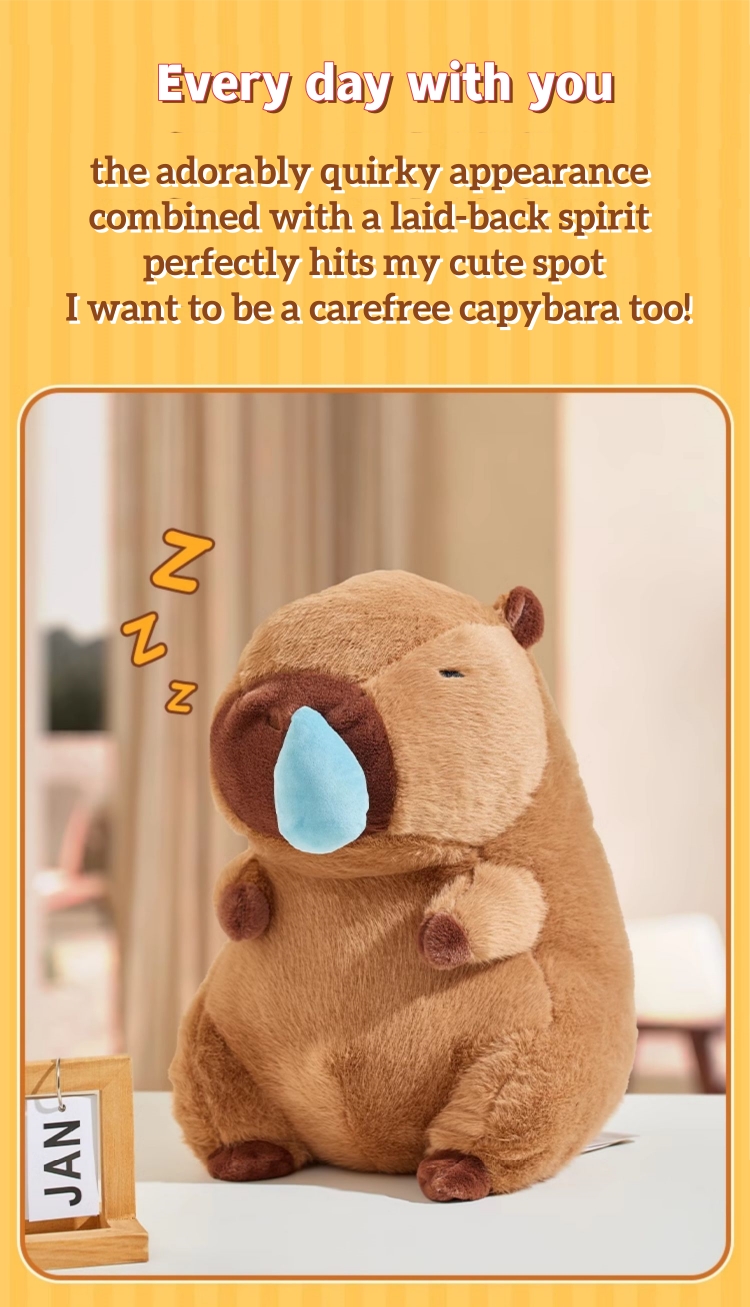 20cm/30cm Snotty Capybara Plush Toy with Automatic Retractable Snot ...