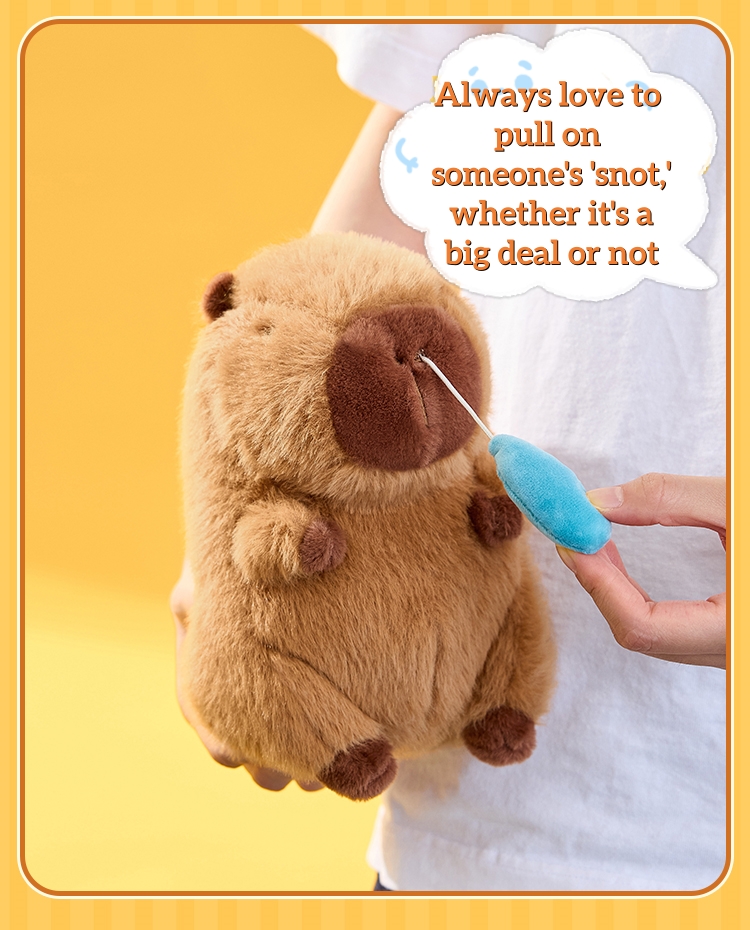 20cm/30cm Snotty Capybara Plush Toy with Automatic Retractable Snot ...