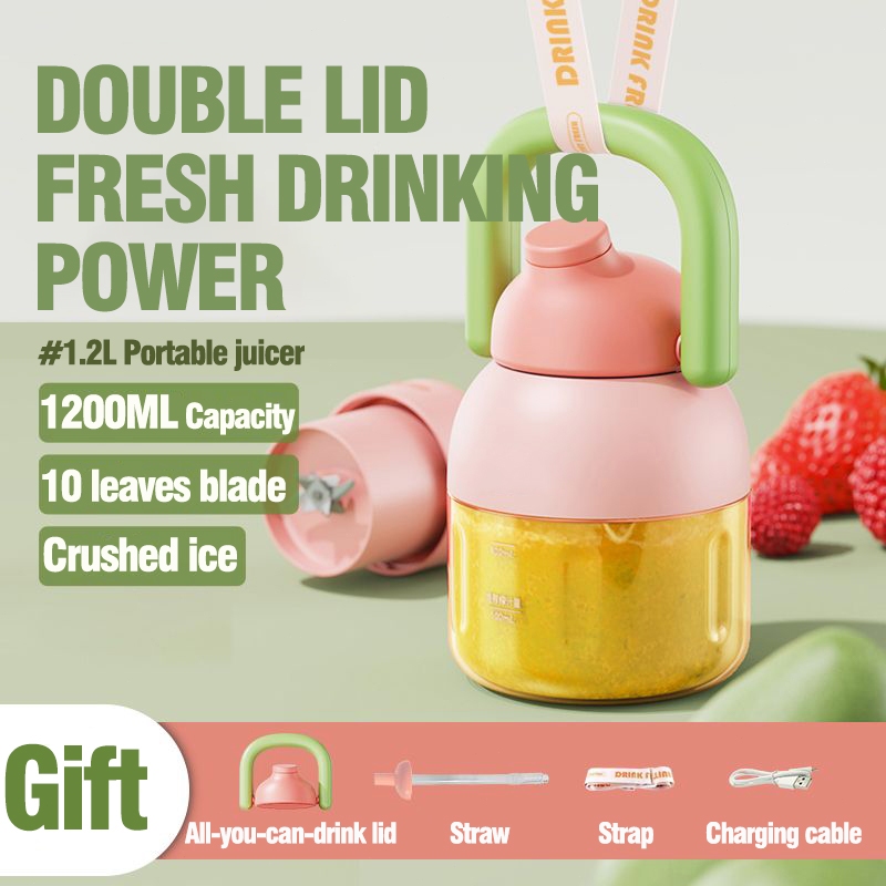 2 in 1 Juice Cup Machine 1200ML Large-capacity Portable Crushed-ice ...