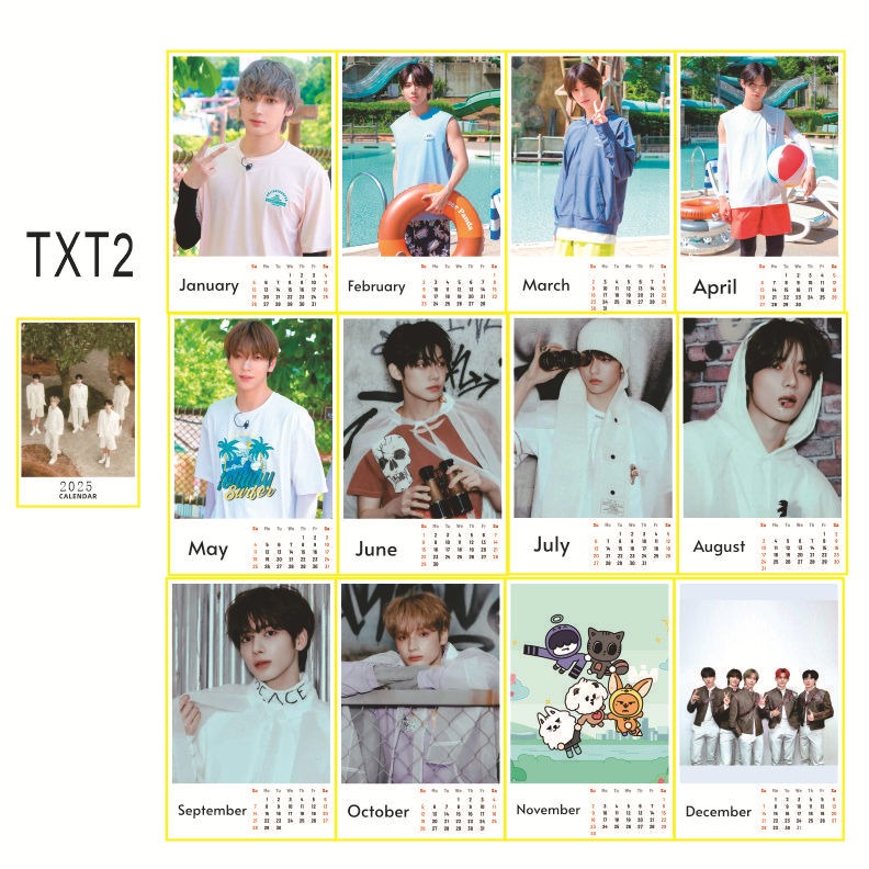 K-POP 2025 Desk Calendar BTS BLACKPINK Stray Kids BINI ATEEZ SEVENTEEN ...