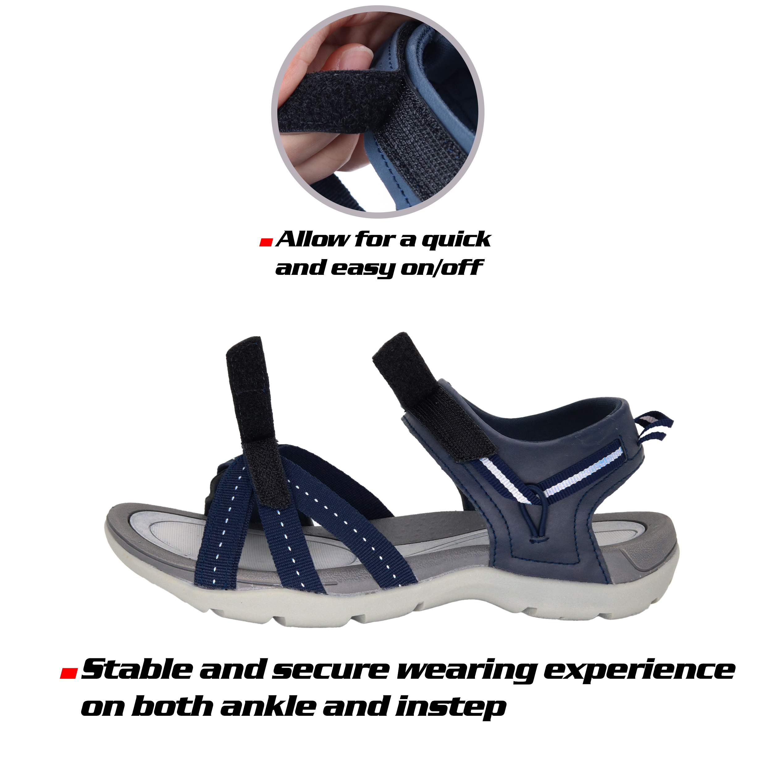 GRITION Womens Sandals Outdoor Trekking Beach Summer Shoes Breathable ...