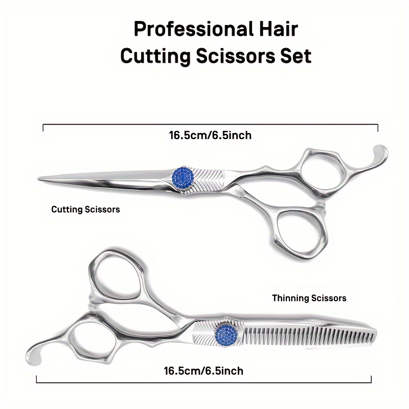 Professional Hair Cutting Scissors, 6.5 Inches Flat & Thinning Scissors ...