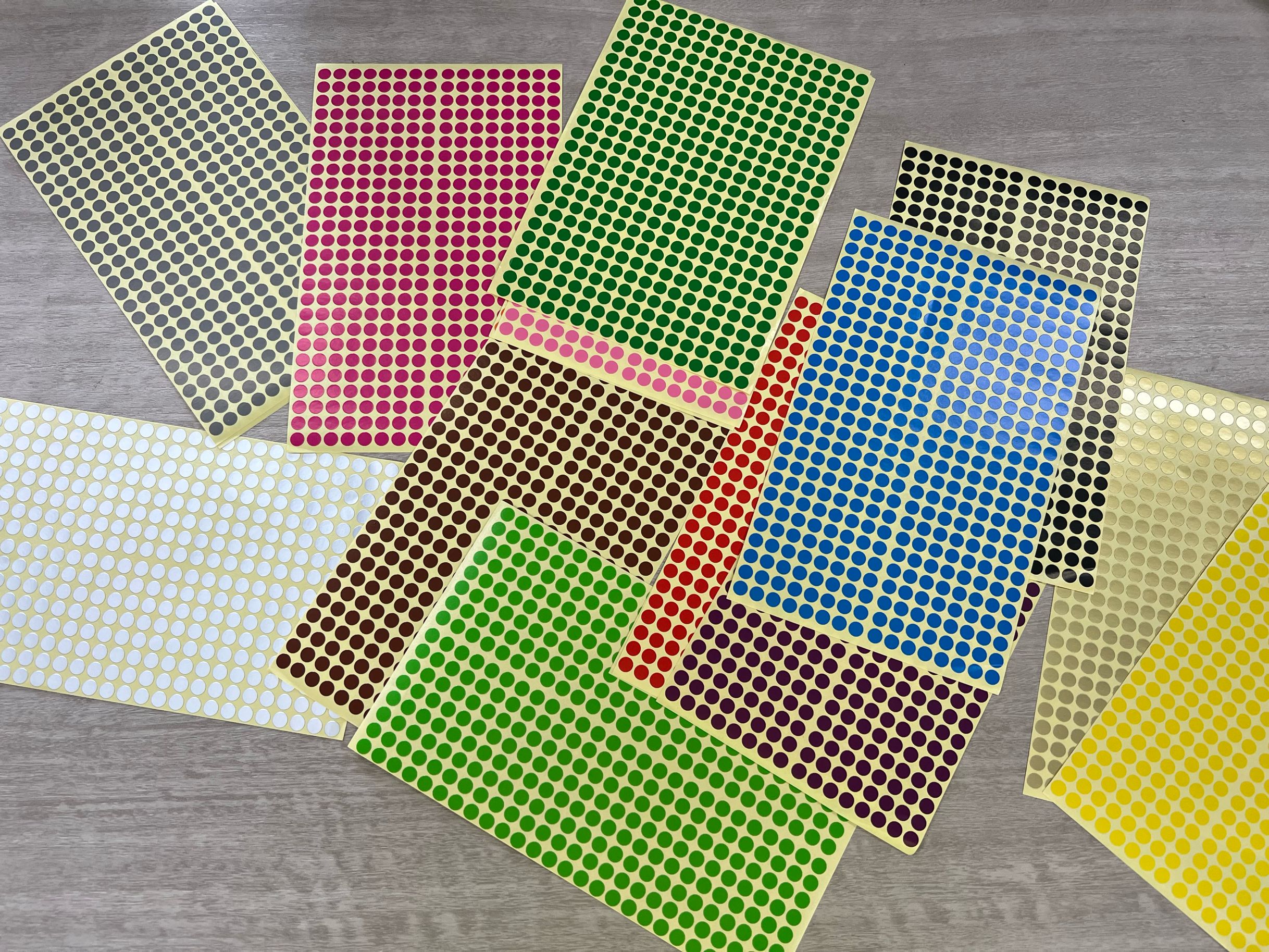 408Pcs/Sheet Color dot label stickers 6mm color label classification ...