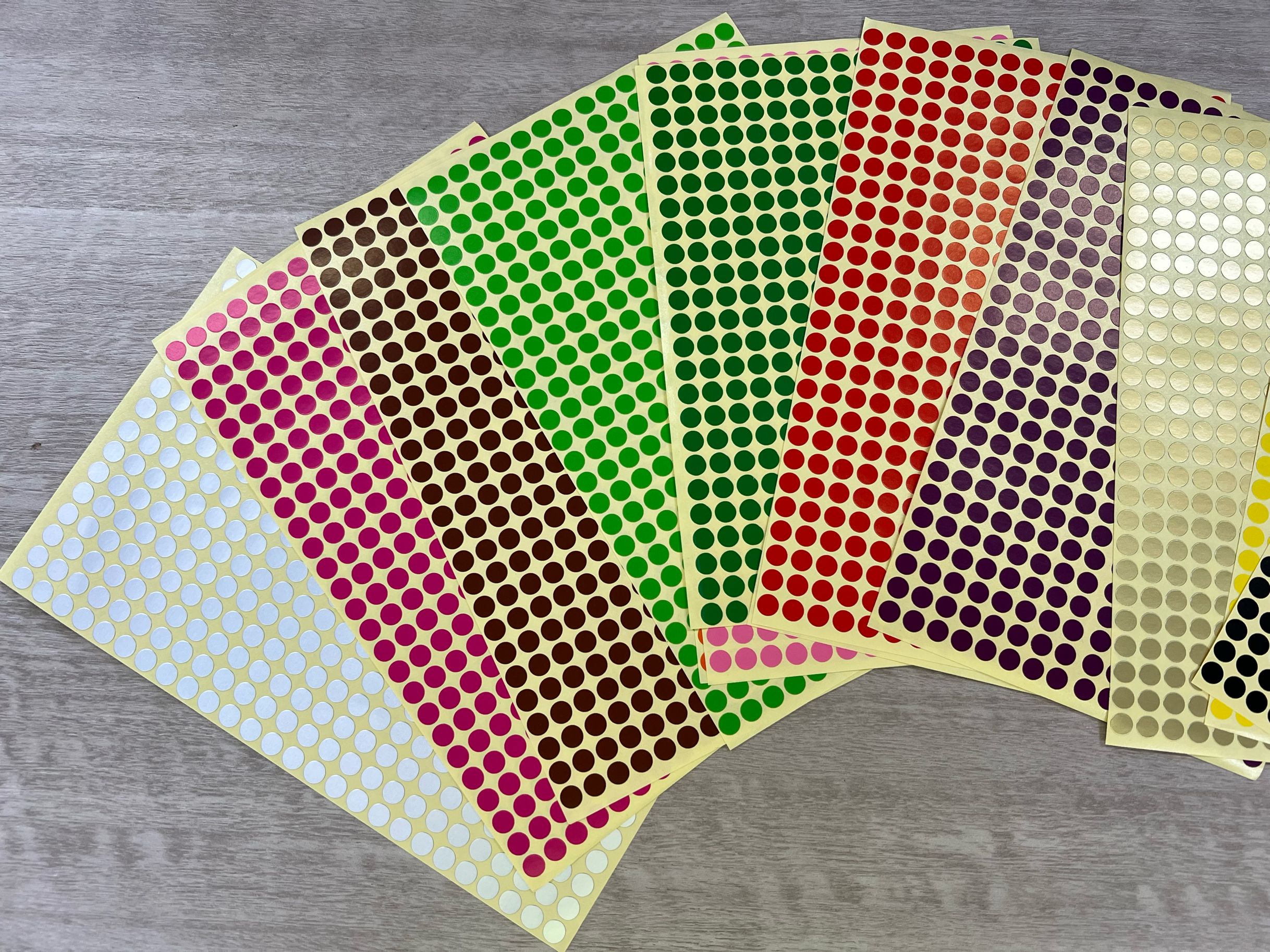 408Pcs/Sheet Color dot label stickers 6mm color label classification ...