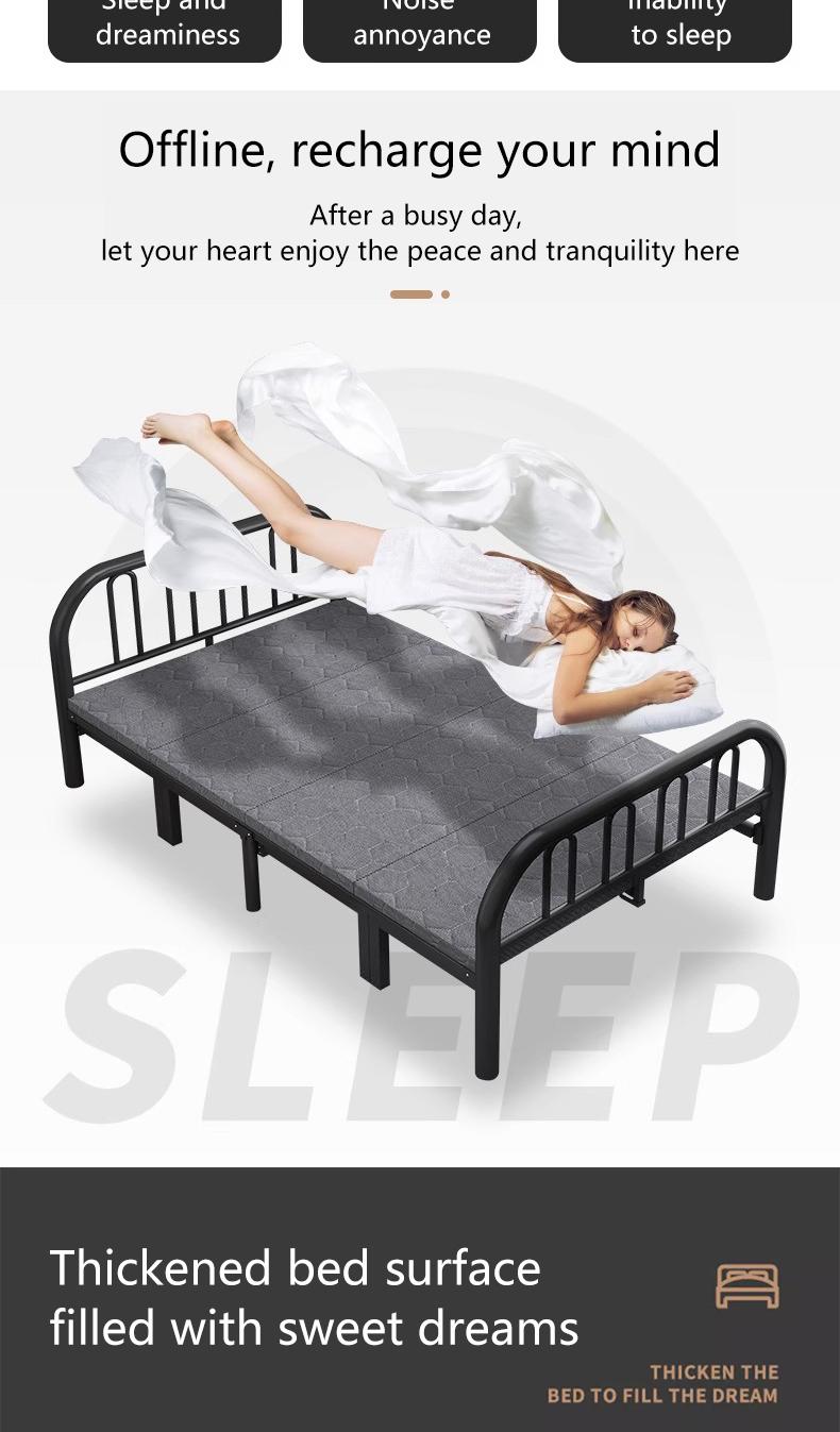 Reinforced Folding Bed Frame Double 90 / 100 / 120cm Economical ...