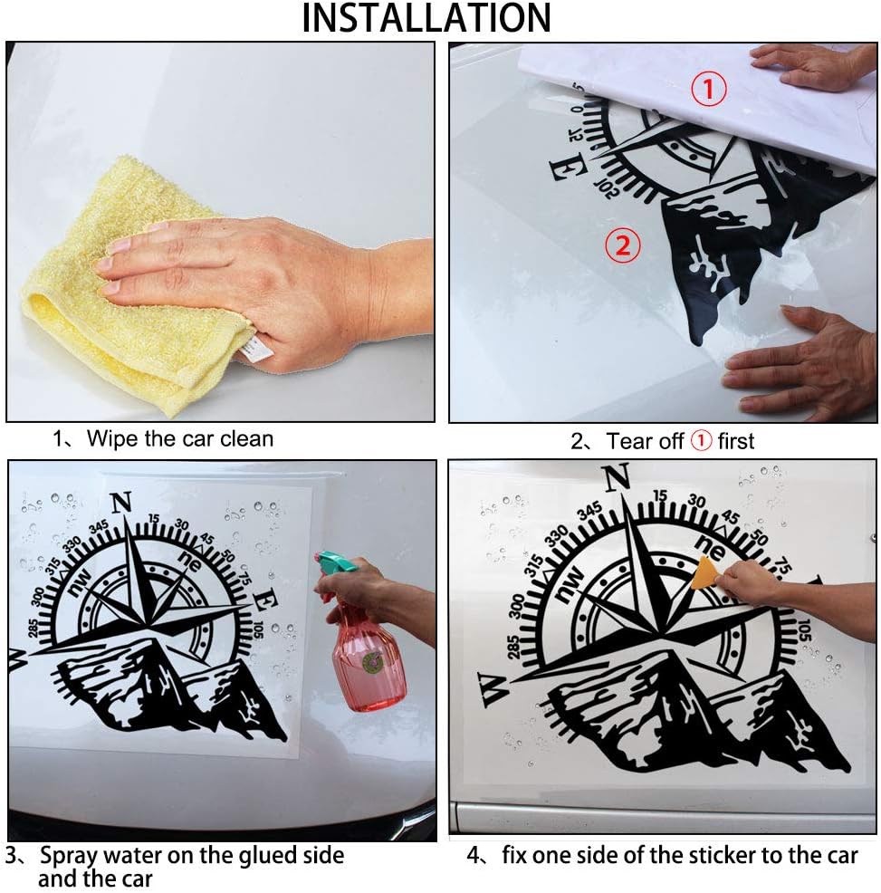 Mountain Compass Stickers Decal for Car Hood Auto Compass Graphics ...