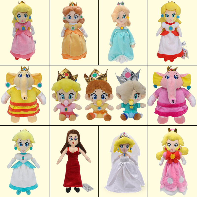 14 Style 17-55cm Super Mario Bros Princess Peach Plush Daisy Toadette ...