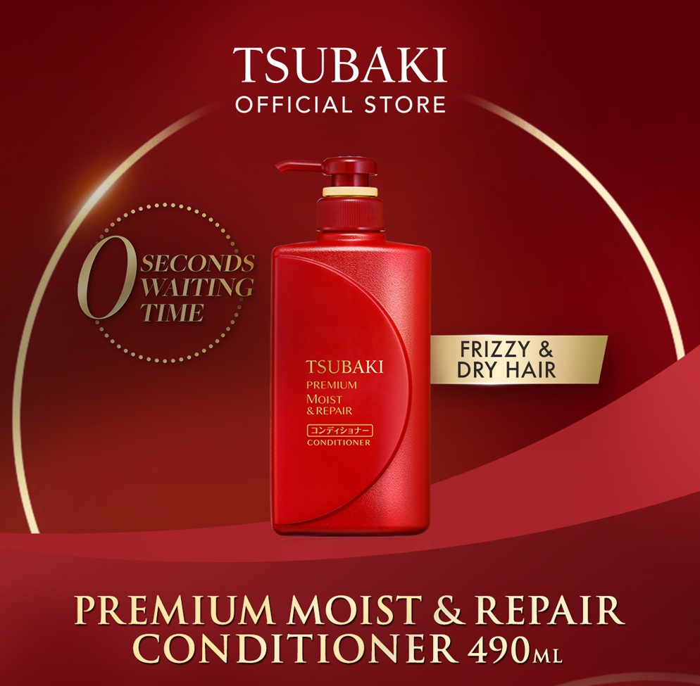 TSUBAKI Premium Moist & Repair Conditioner 490ml/Shampoo 490ml | Shopee ...