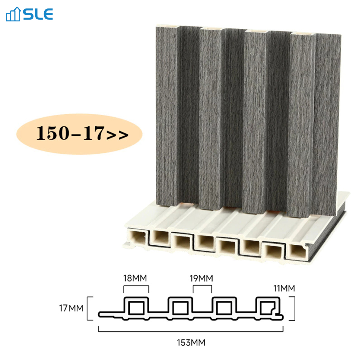 Wood Wallpaper WPC Wall Decor Sticker Waterproof Fluted Panels ...