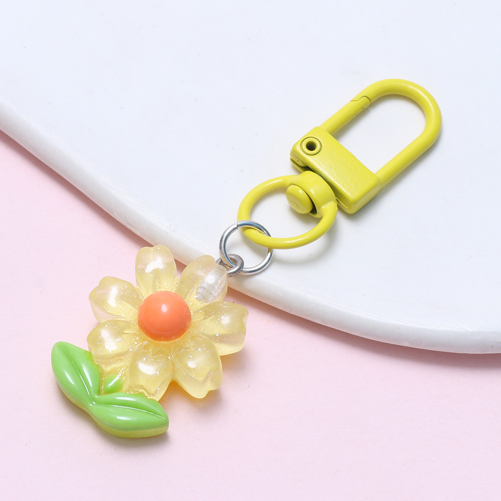 1pcs Cartoon Flower Resin keychain Bag Charm Mobile Phone Jewelry ...