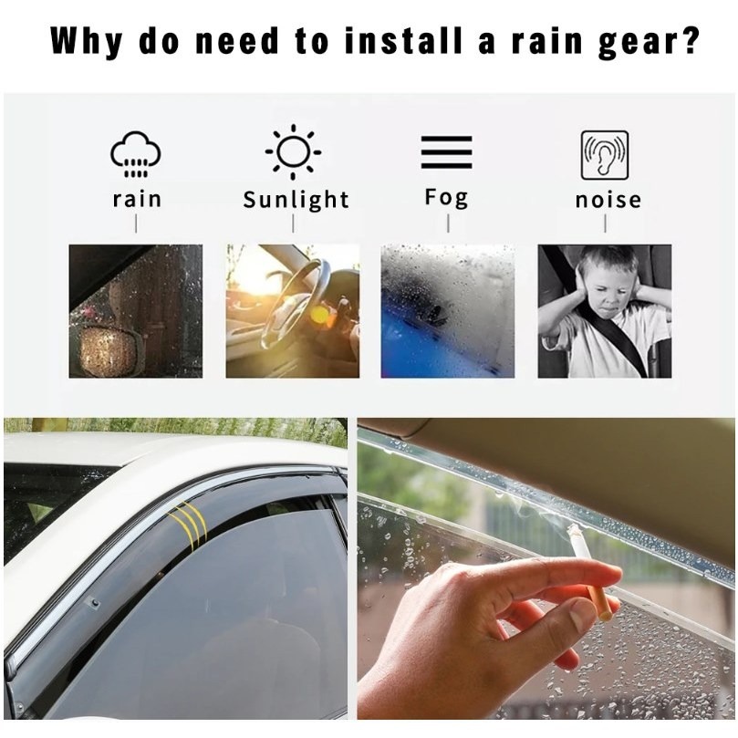 Rain Visors For Mitsubishi Montero 2009-2025 Rain Guard Window Visor ...