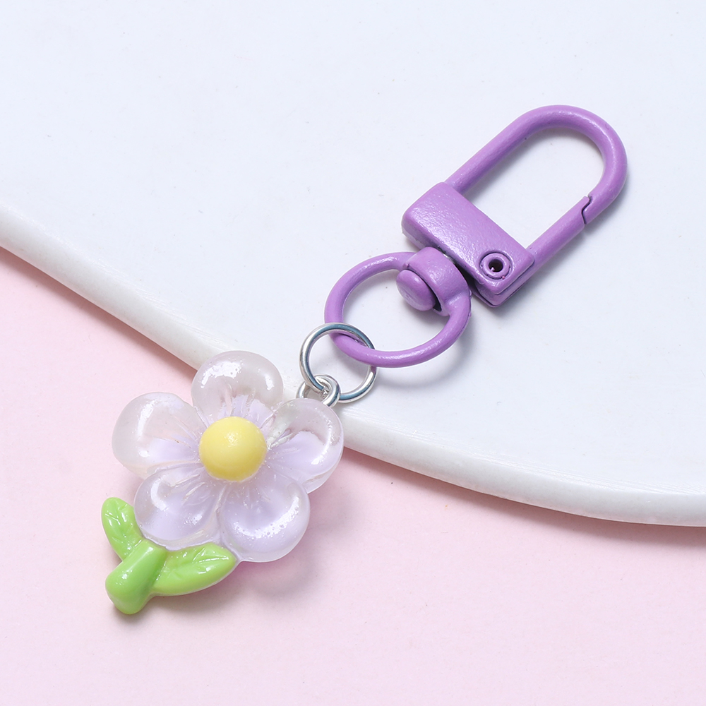 1pcs Cartoon Flower Resin keychain Bag Charm Mobile Phone Jewelry ...