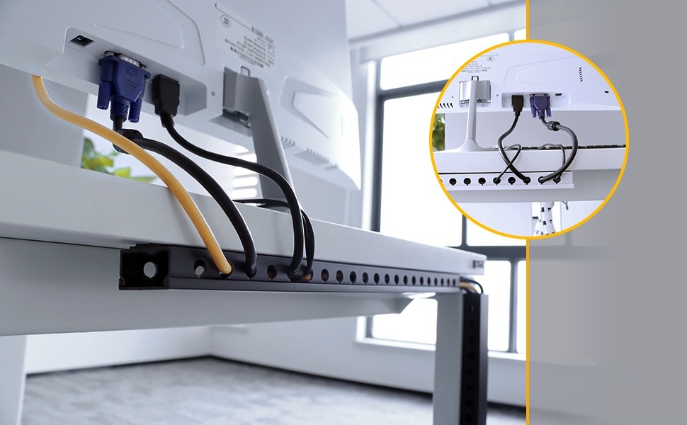 【New Upgrade】Office Cable Management Raceway for Hide, Under Desk Cord ...