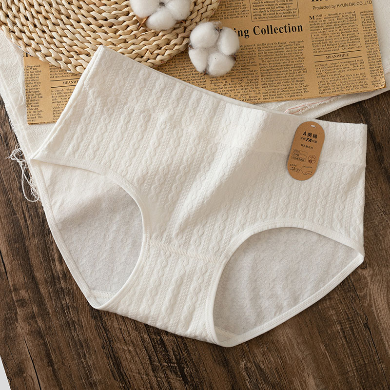 4pcs/set Women Mid Waist Panty Soft Cotton White Panties Underwear Undies | Shopee Philippines