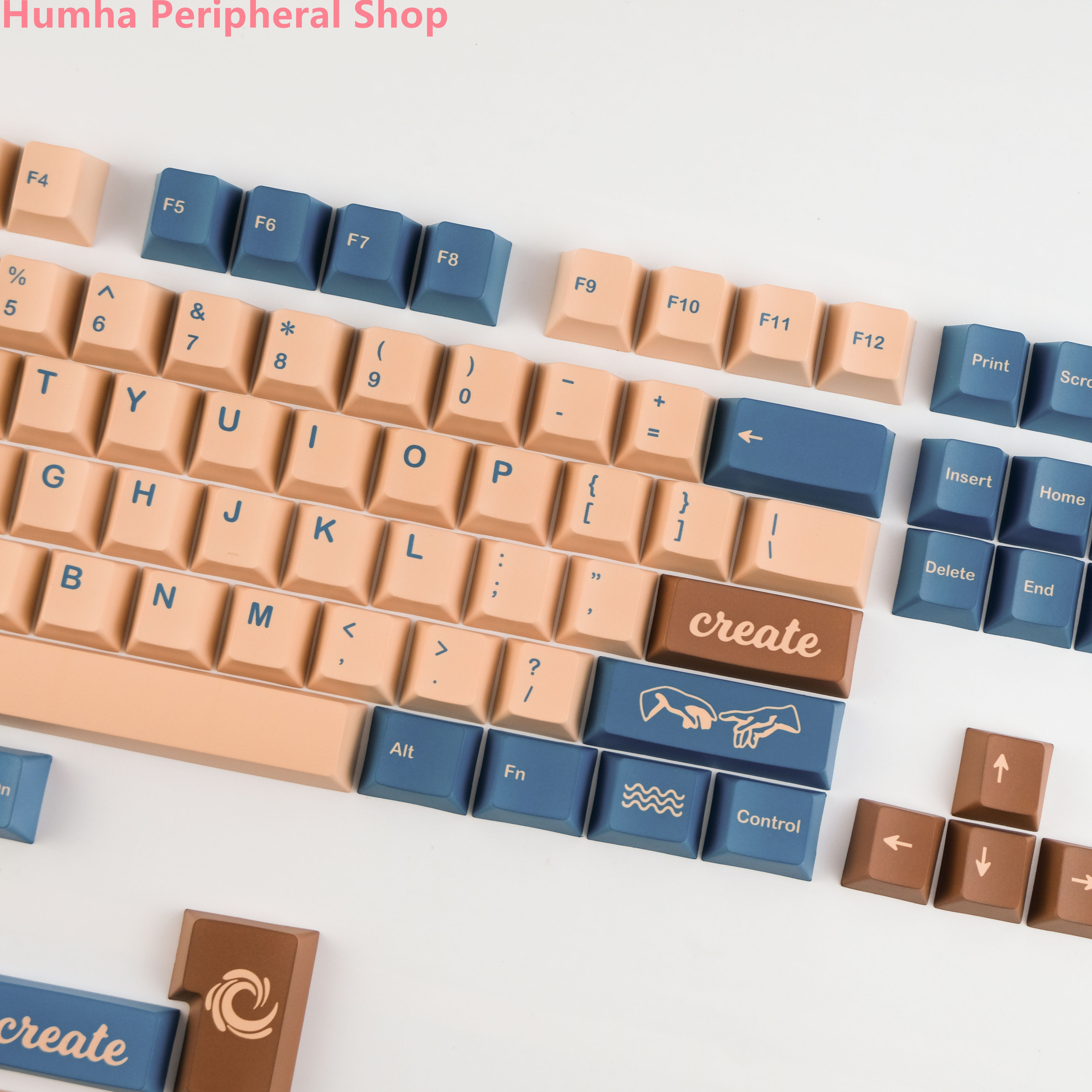 Humha Earth Tones R1 keycap PBT material Dye-Sublimation Cherry profile Mechanical Keyboard ...
