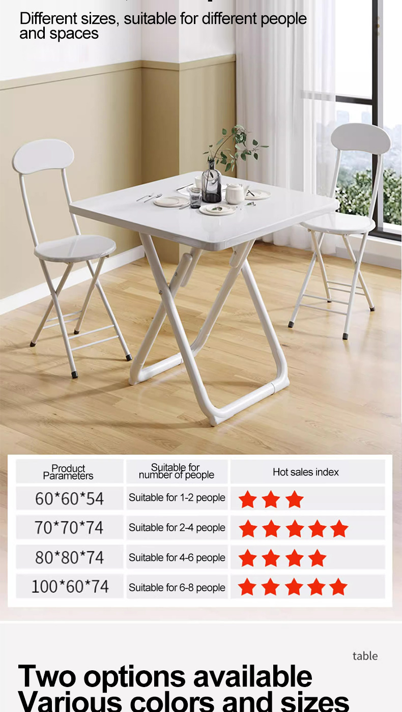Folding Table & Chair Round Table Indoor Folding Table Dining Portable ...