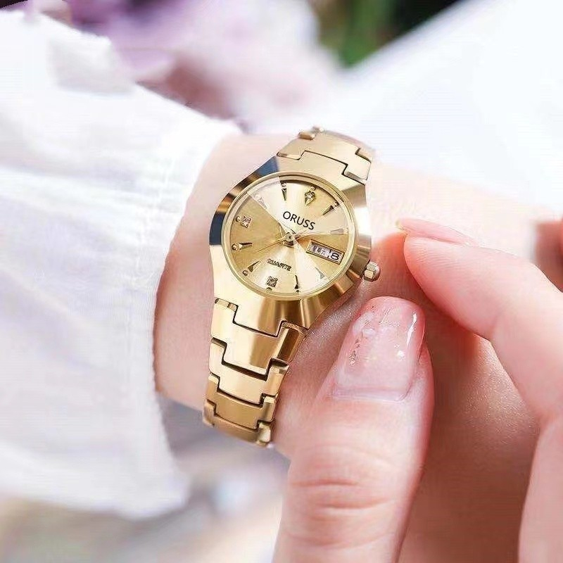 [Gift][With Box]ORUSS Original Women Stainless Steel Dual Calendar ...