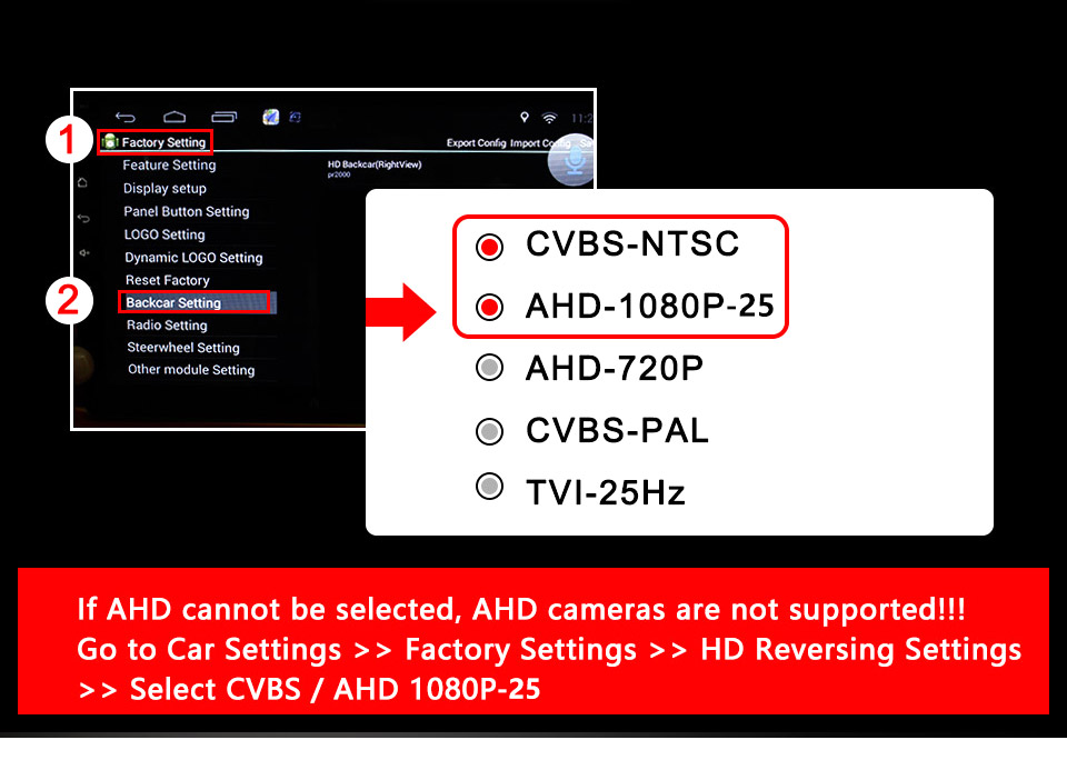 AHD 1080P Golden Lens Reverse Camera Front Rearview Car Night Vision ...