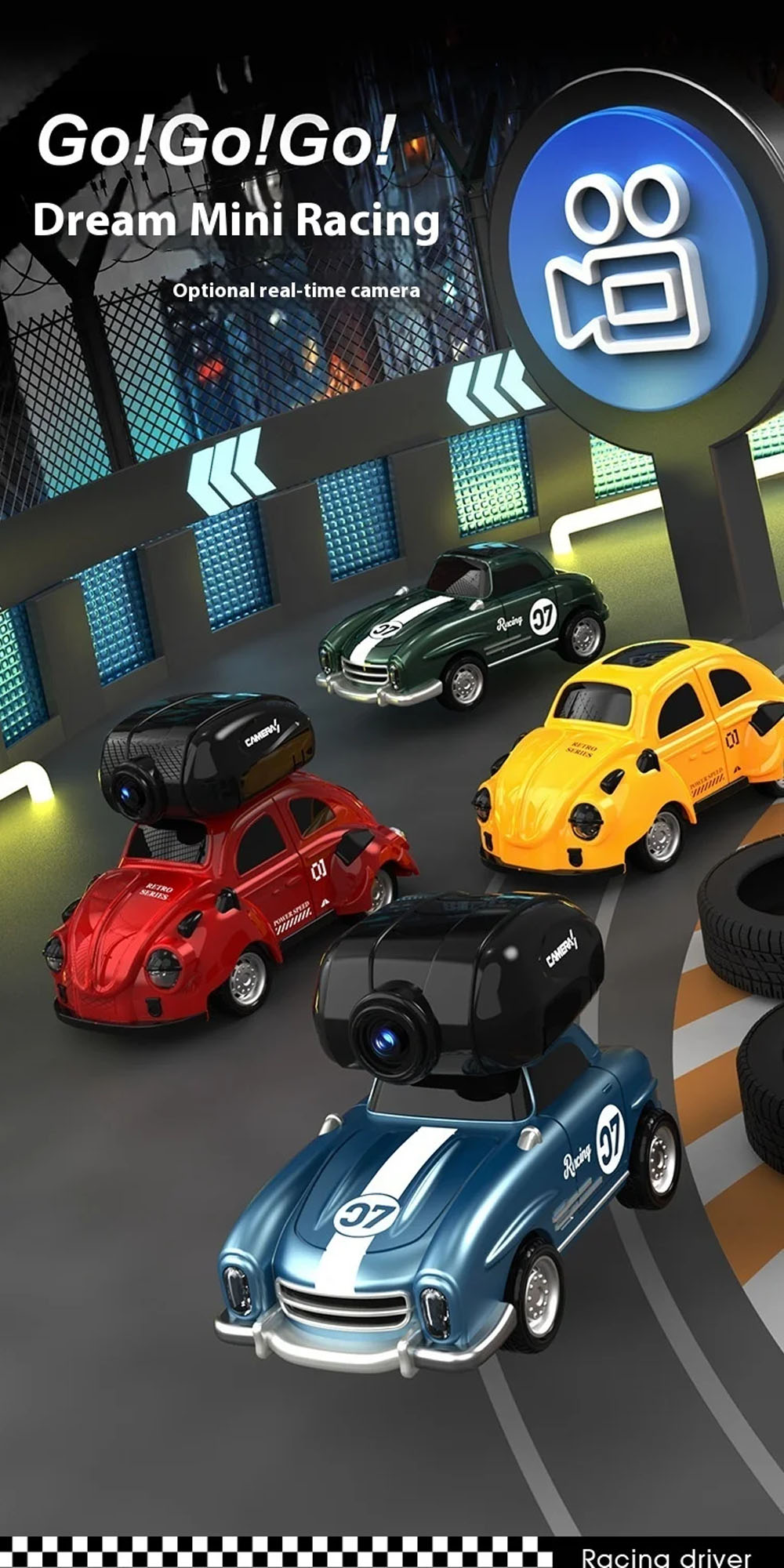 RC Mini Racing Car Camera Real Time Transmission 2.4G Remote Control ...