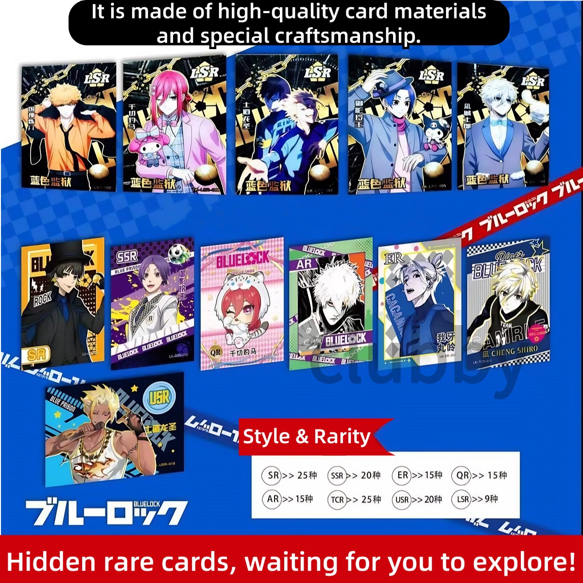 Blue Lock Card Thick Card TCG Nagi Seishiro rare LSR/ER/QR flash Anime ...