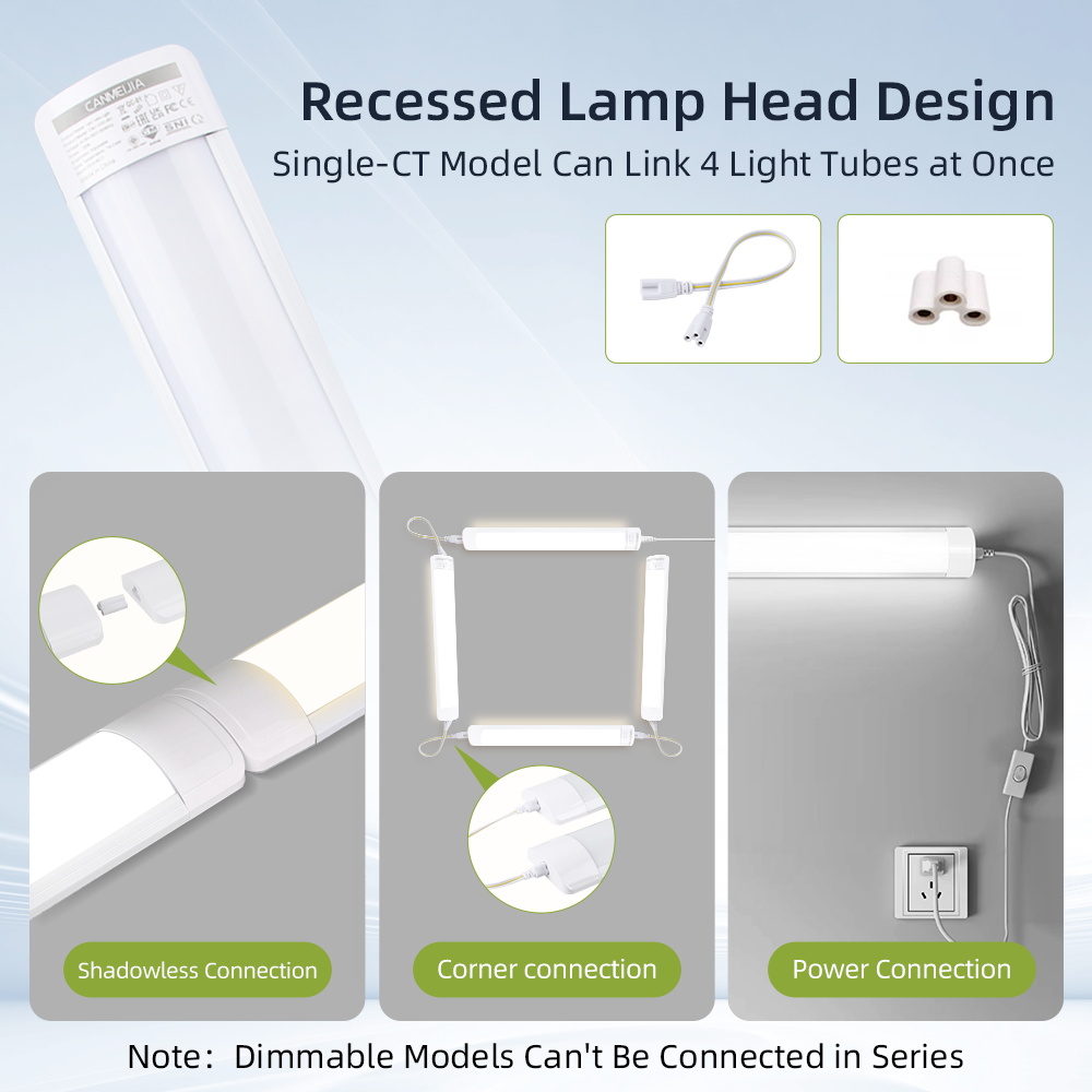 Dimmable 3 colors Tube Light with Remote Led Tube Lights 10W 20W ...