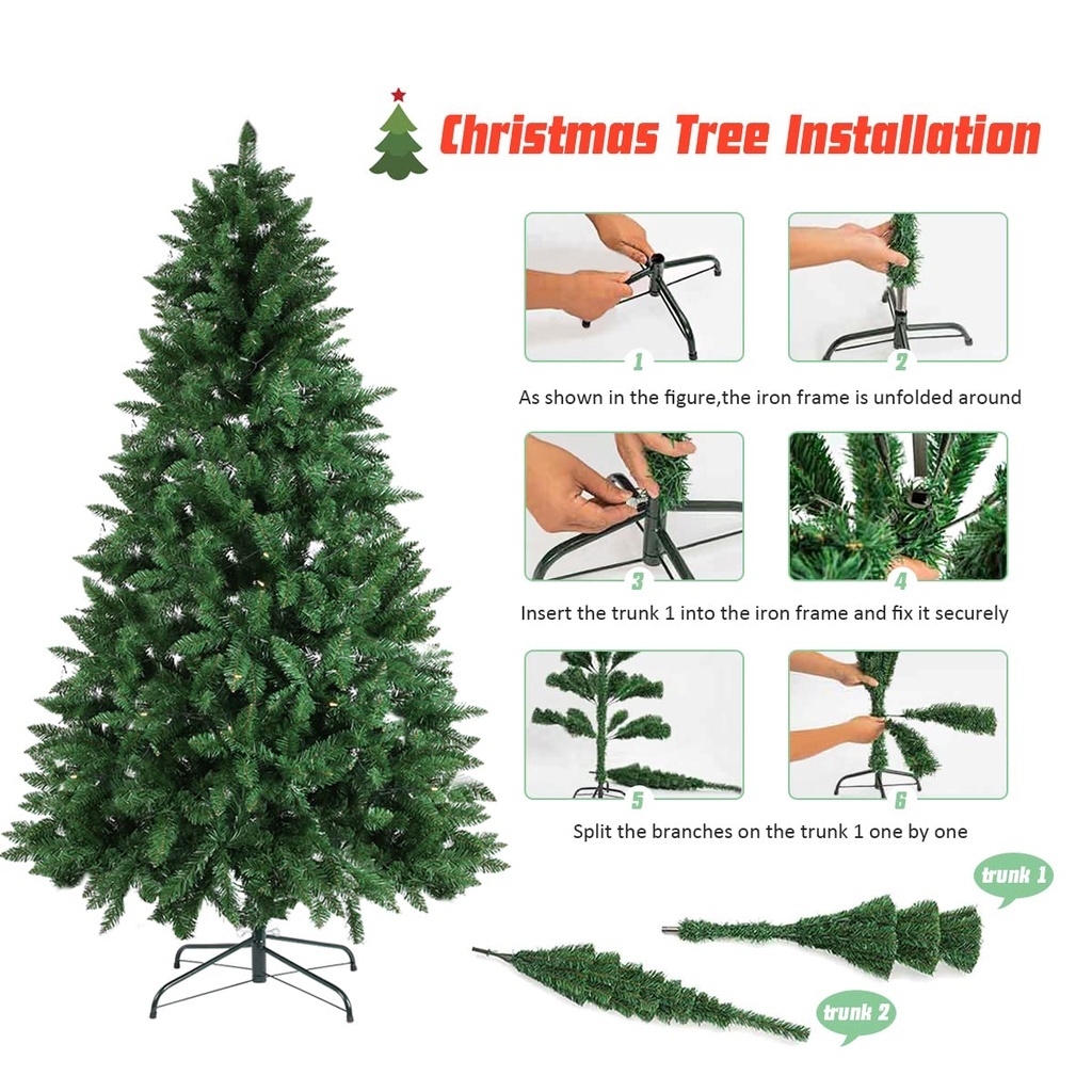 Slim Christmas Tree 4FT/5FT/6FT/7FT/8FT Xmas Tree Fast Assemble ...