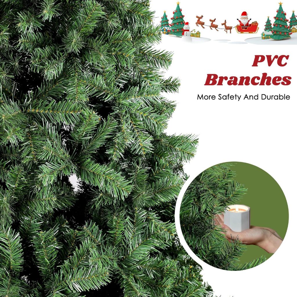 Slim Christmas Tree 4FT/5FT/6FT/7FT/8FT Xmas Tree Fast Assemble ...