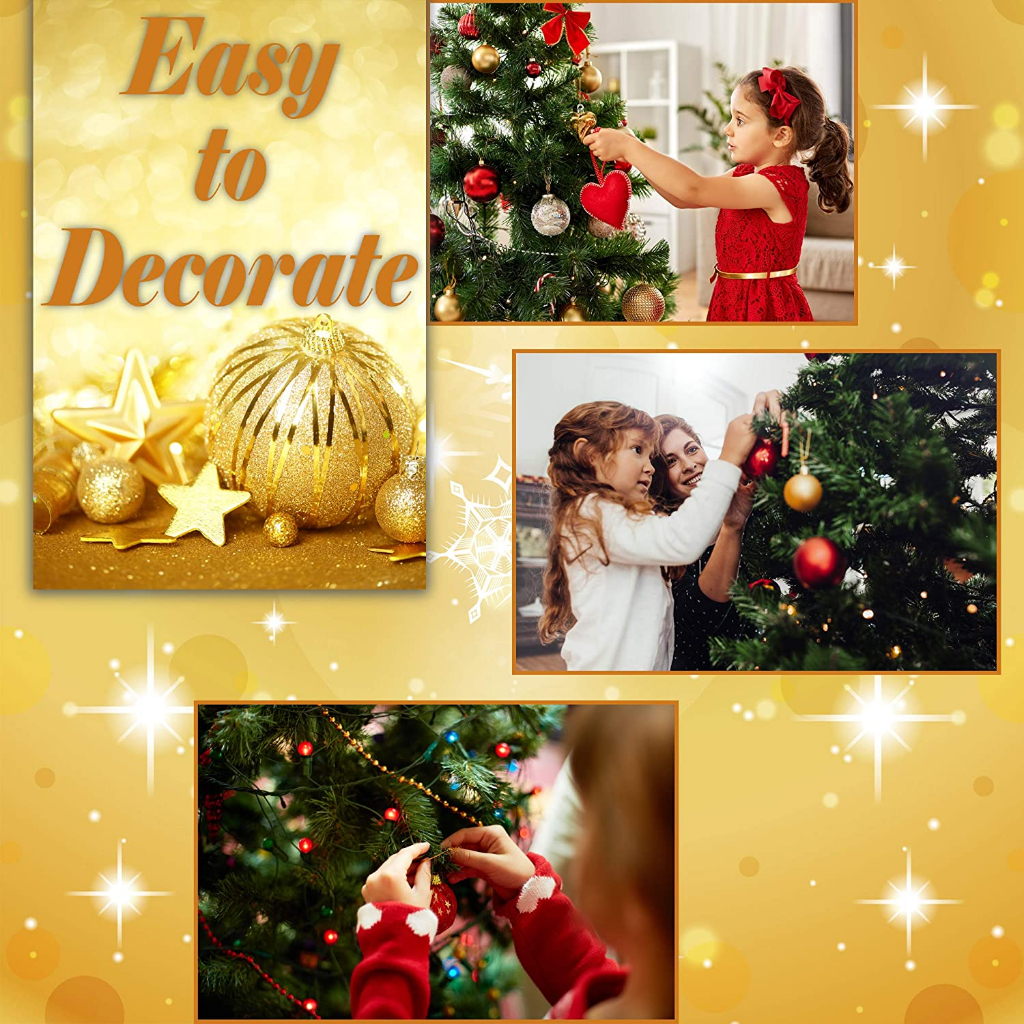 Slim Christmas Tree 4FT/5FT/6FT/7FT/8FT Xmas Tree Fast Assemble ...