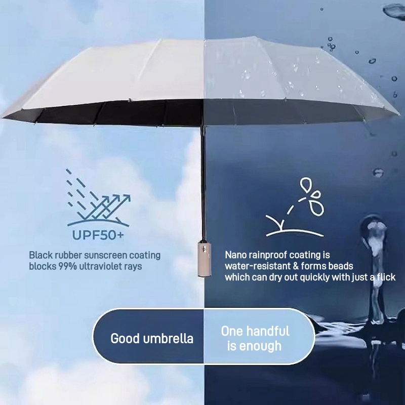 [Heavy Duty] 24-Ribs Fully Automatic Foldable Umbrella Stylish Durable ...