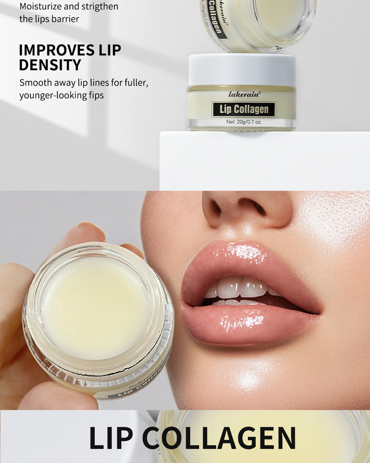 Lakerain Hyaluronic Acid Collagen Sleep Lip Mask 20g Night Lips Care ...